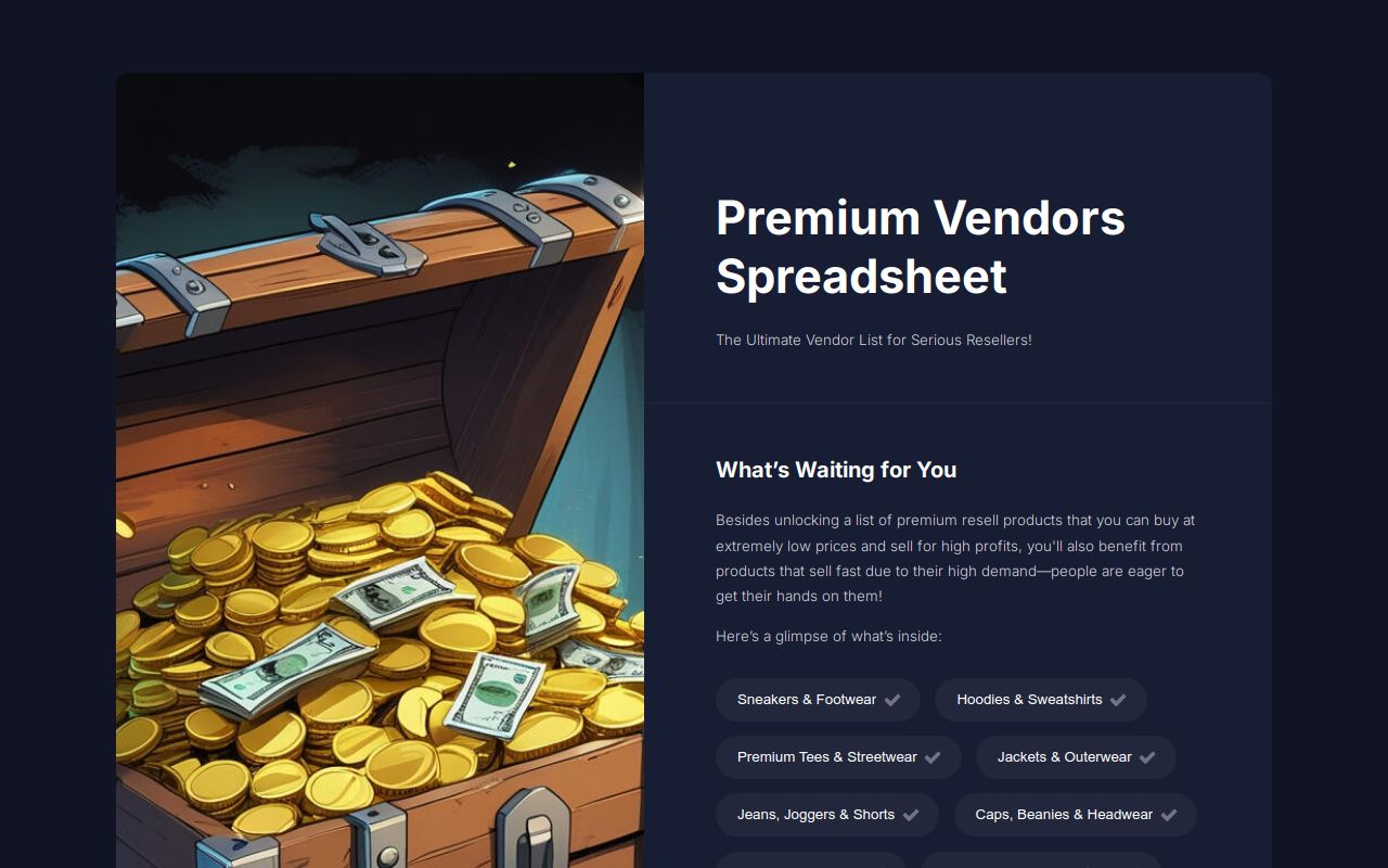 Premium Vendors Spreadsheet